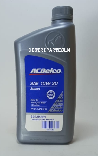 ACEITE ACDELCO 10W30 CUARTO SEMISINTÉTICO – Distripartes LM