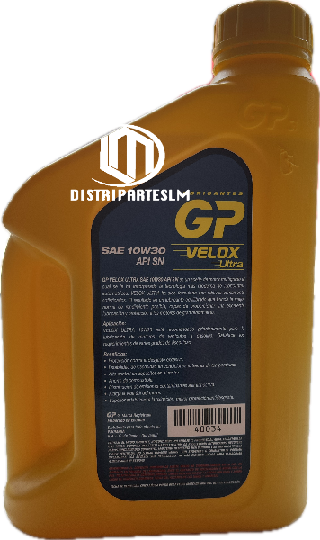ACEITE «GP» 10W30 CUARTO VELOX ULTRA API SN – Distripartes LM
