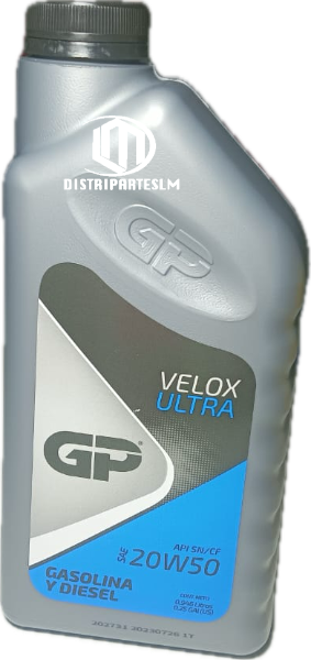 ACEITE «GP» 20W50 CUARTO VELOX ULTRA API SN – Distripartes LM
